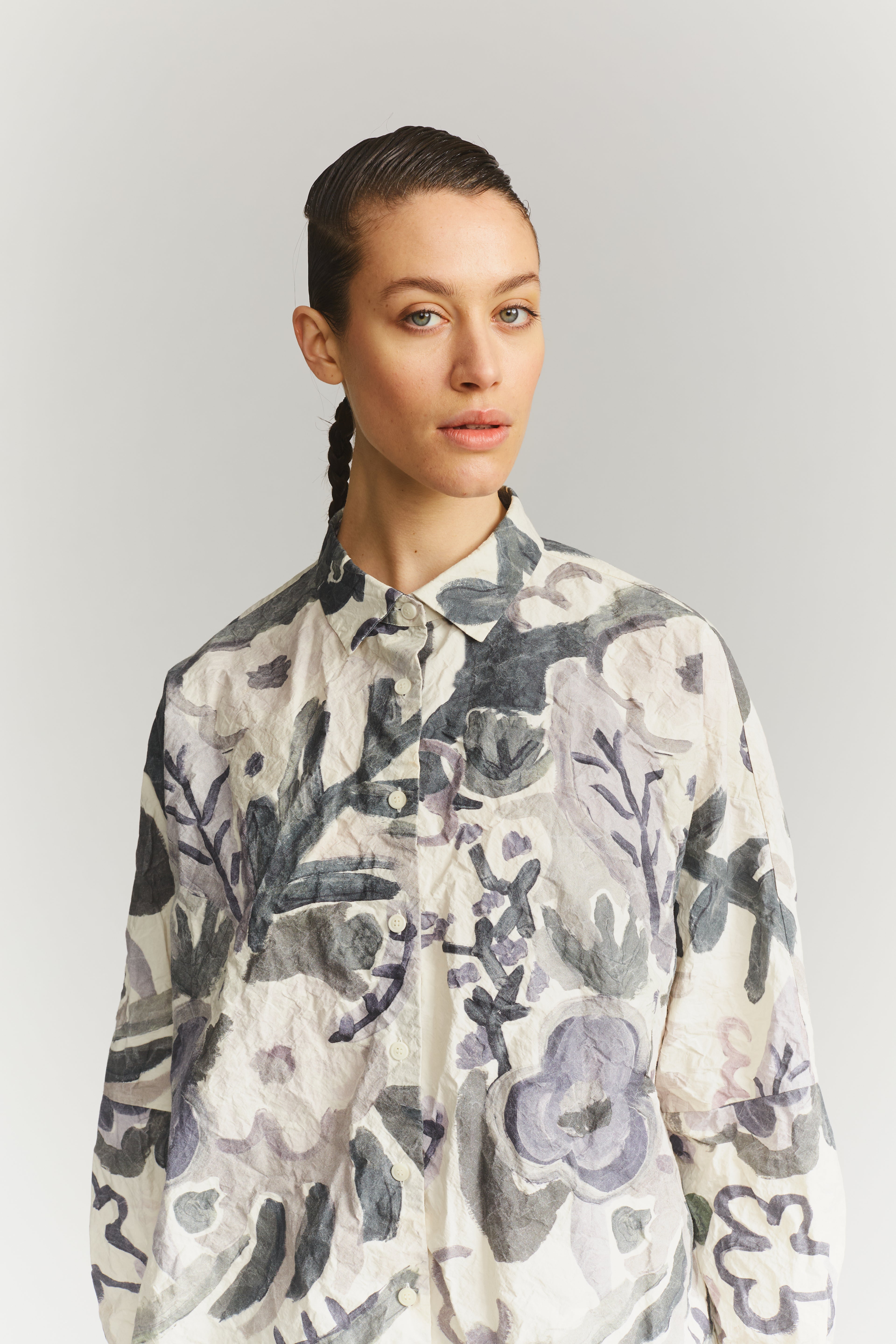 WAGA SOLEIL SHIRT - PRINT BLOTCH - GREY – Casey Casey