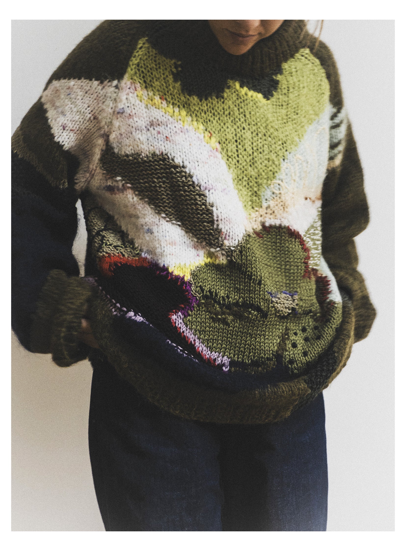 PATCHWORK SWEATER 3 - KHAKI – Casey Casey